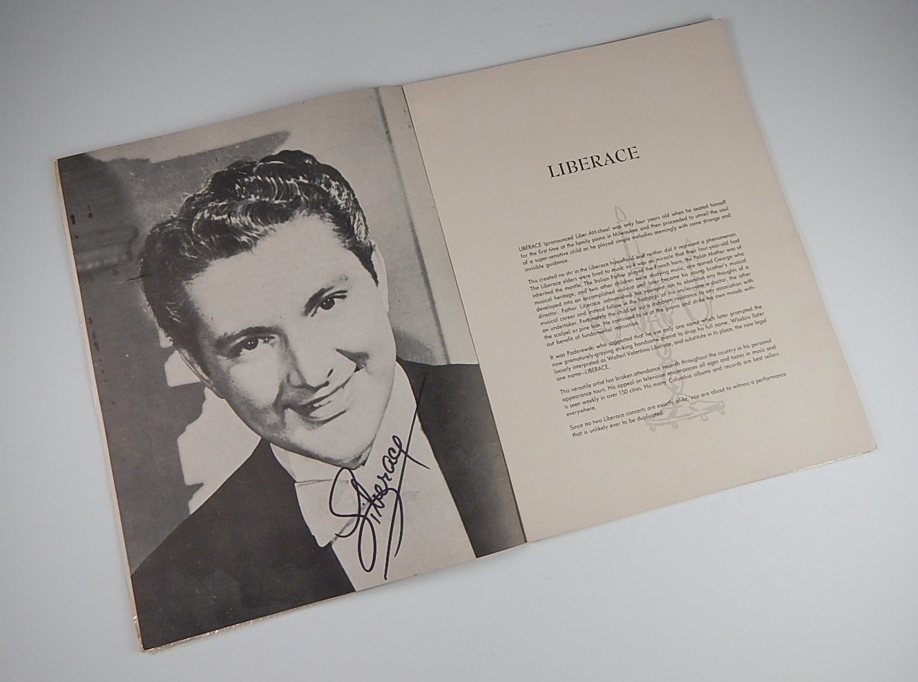 Signed Liberace Promotional Book | EBTH