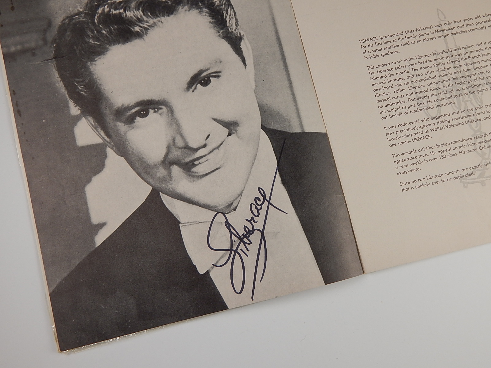 Signed Liberace Promotional Book | EBTH