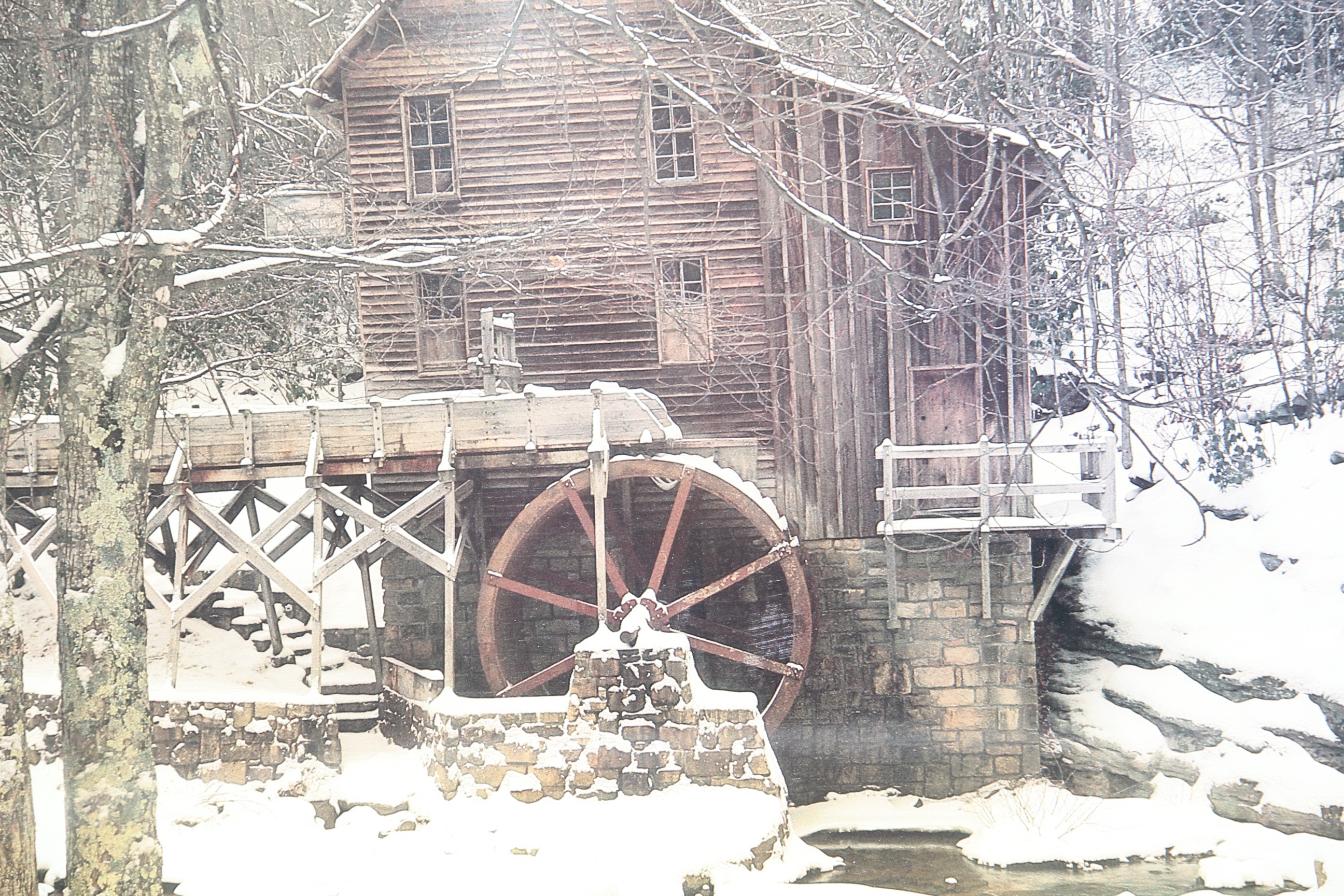 Pair of Log Cabin and Water Mill-Themed Artworks | EBTH