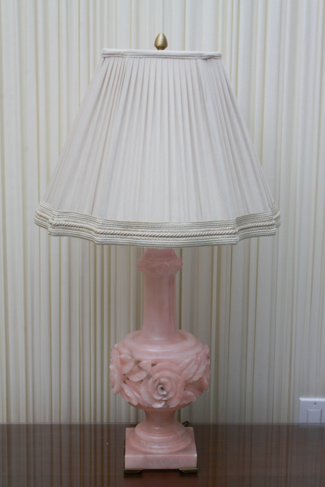 Pair of Pink Alabaster Table Lamps | EBTH
