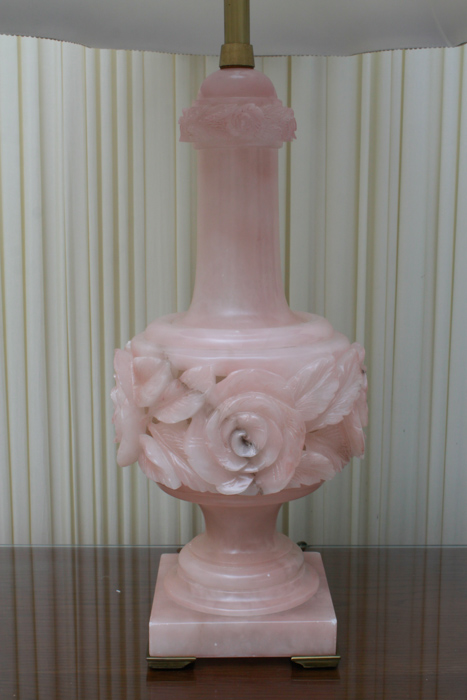 Pair of Pink Alabaster Table Lamps | EBTH