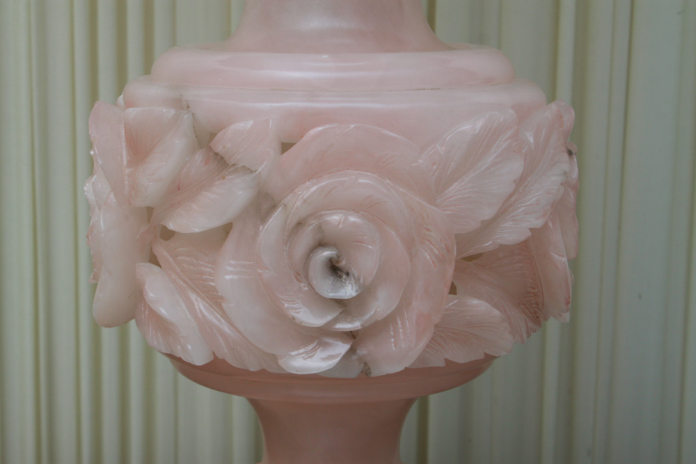 Pair of Pink Alabaster Table Lamps | EBTH