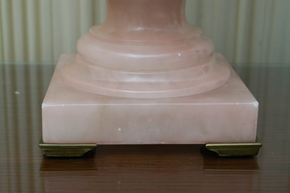 Pair of Pink Alabaster Table Lamps | EBTH