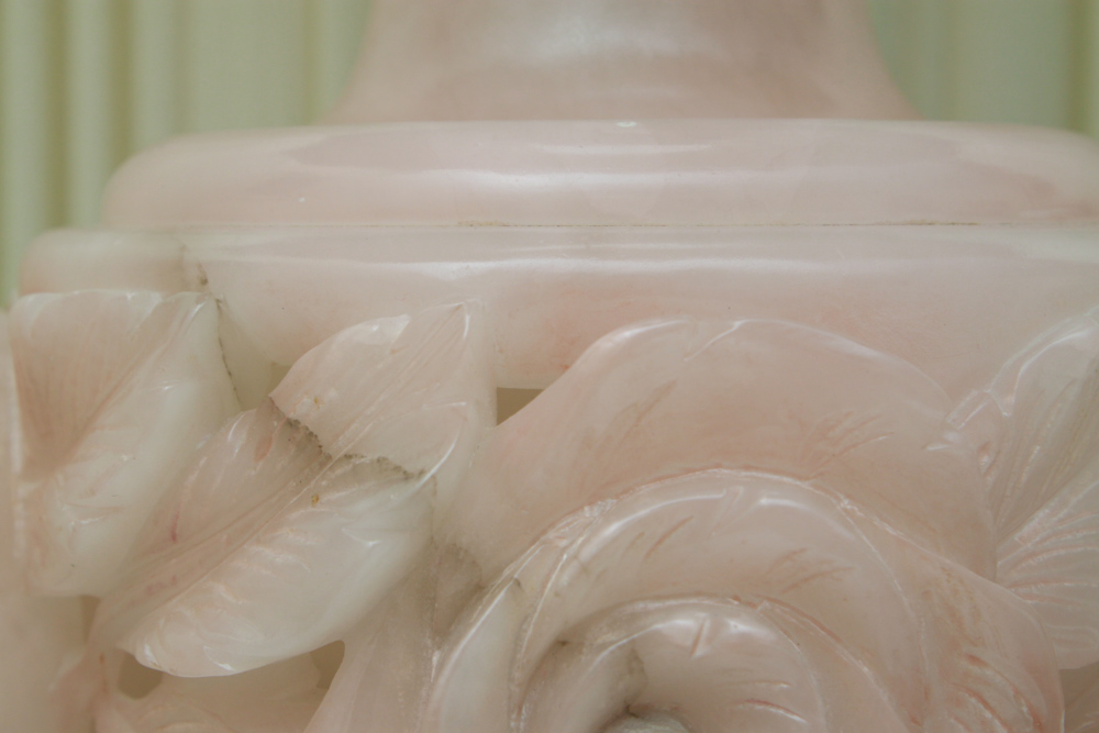 Pair of Pink Alabaster Table Lamps | EBTH