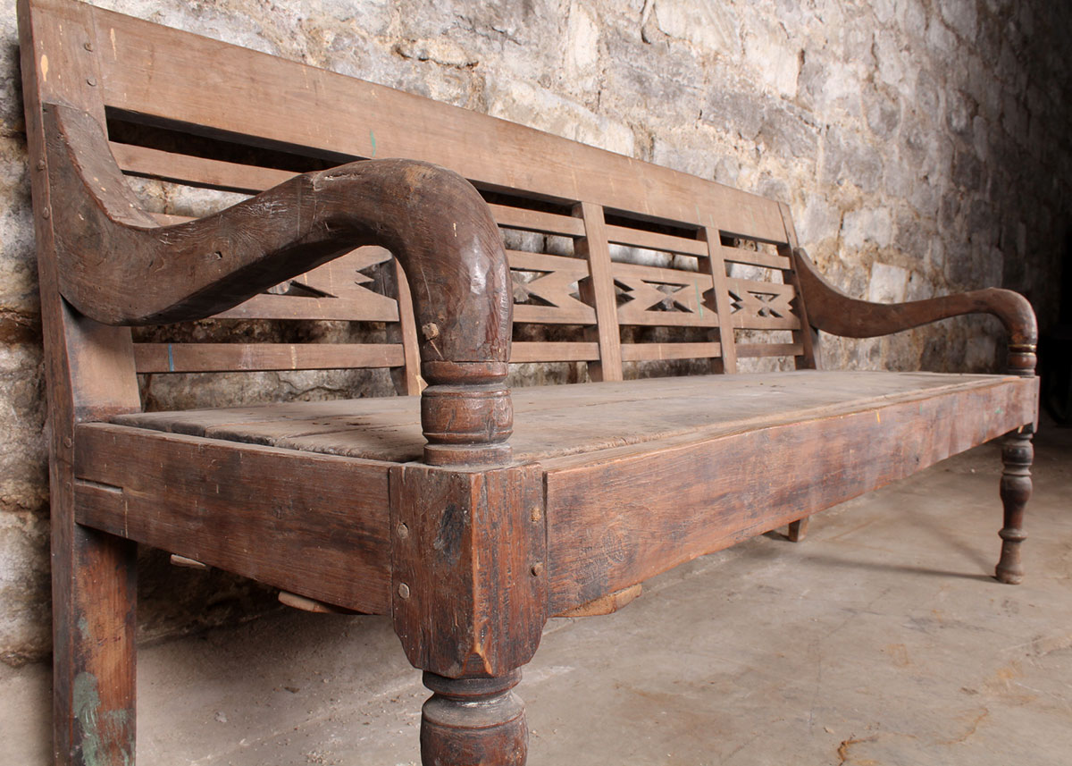 Indonesian Inspired Oak Bench | EBTH