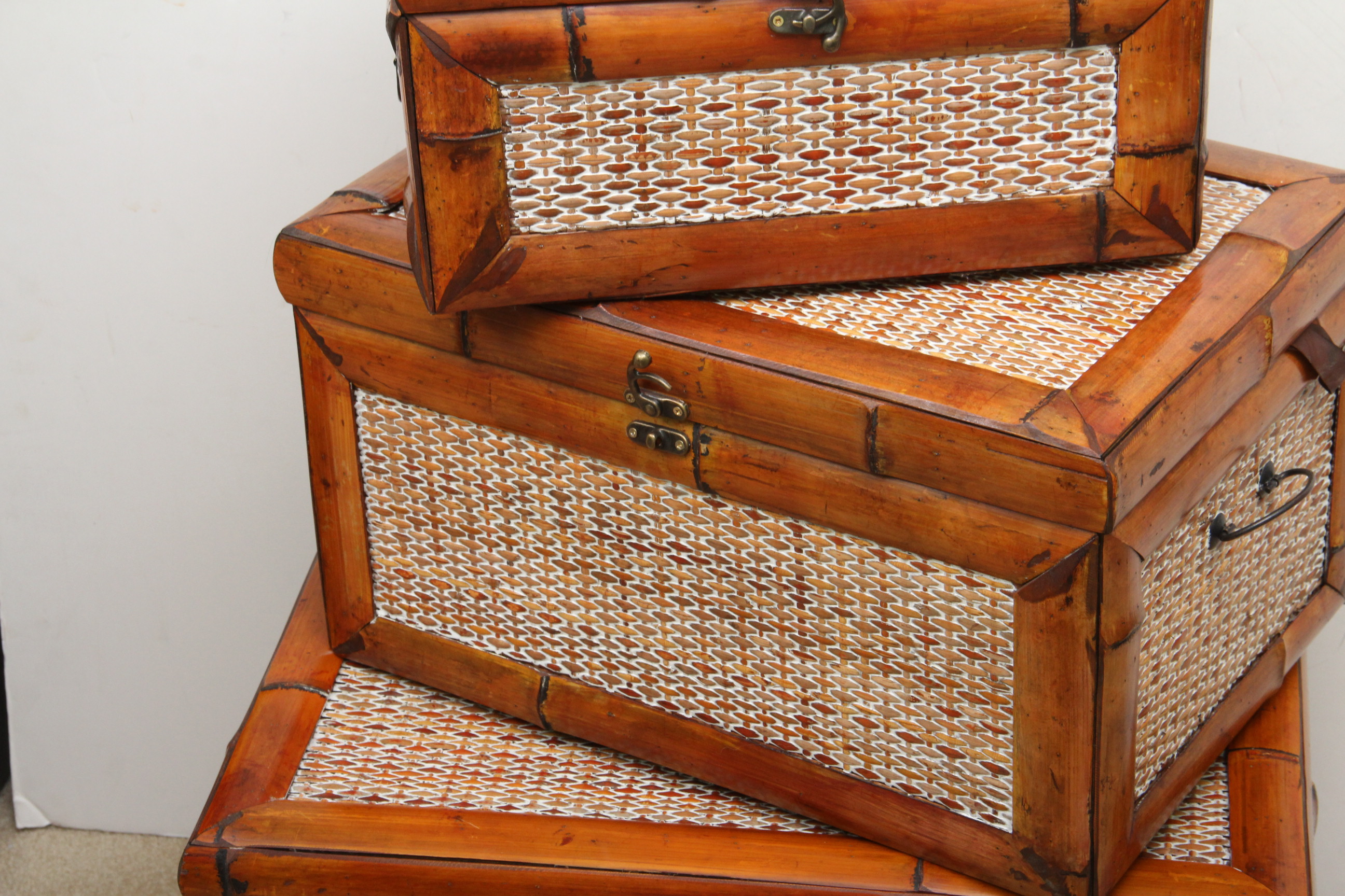 Set of Three Bamboo Nesting Boxes | EBTH