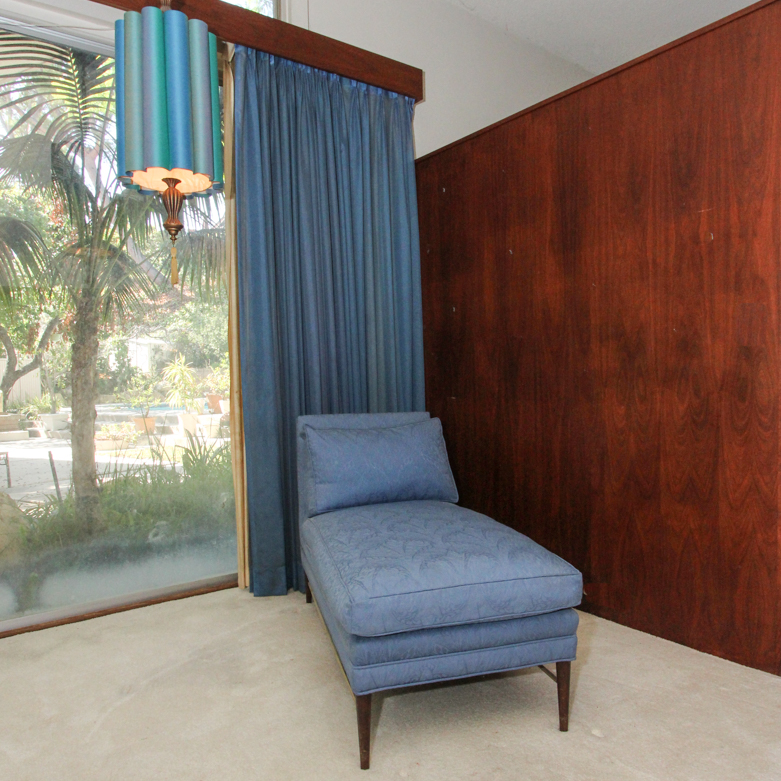 Blue Upholstered Mid Century Modern Chaise Lounge | EBTH