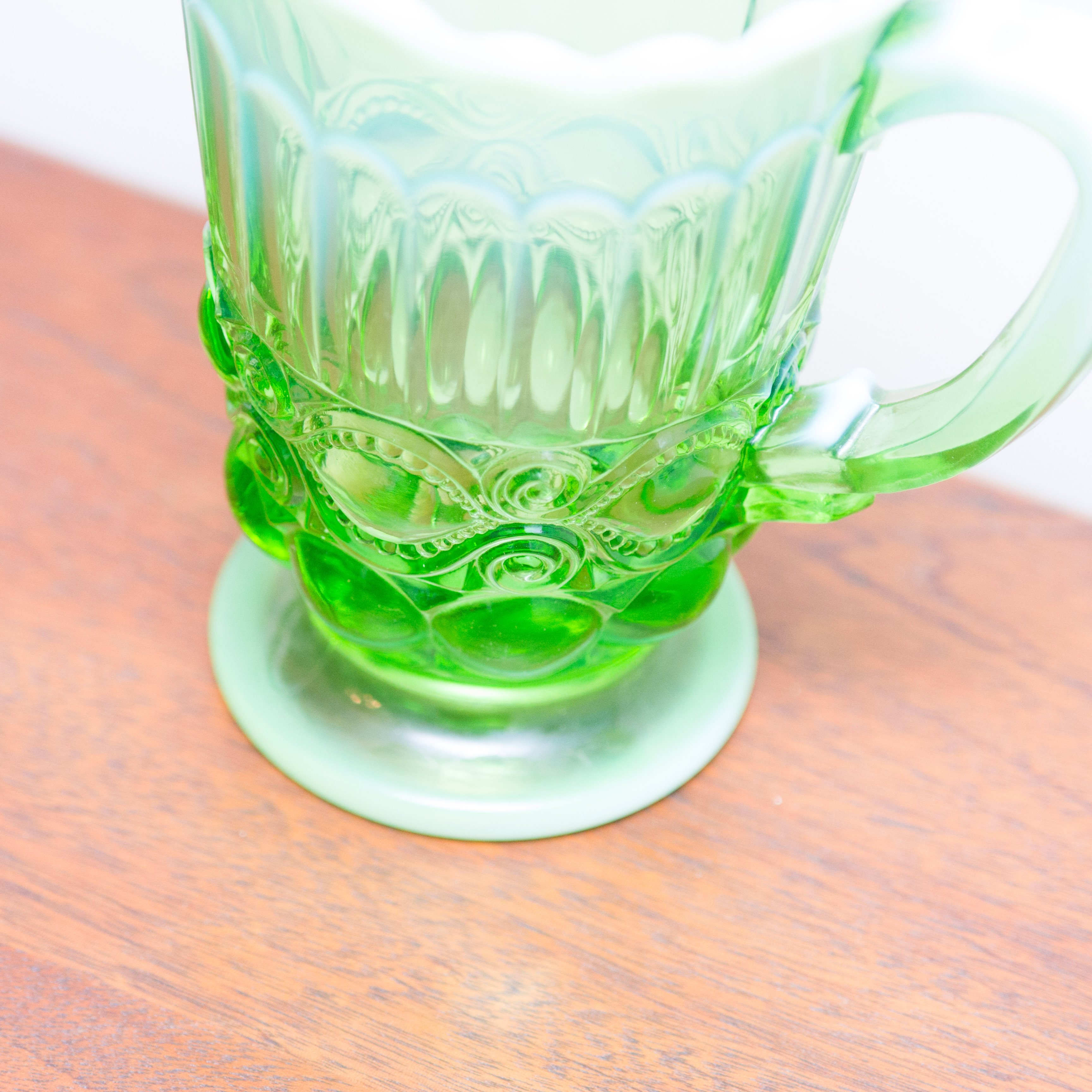 Vintage "Eye Winker" Opalescent Glass Pitcher | EBTH