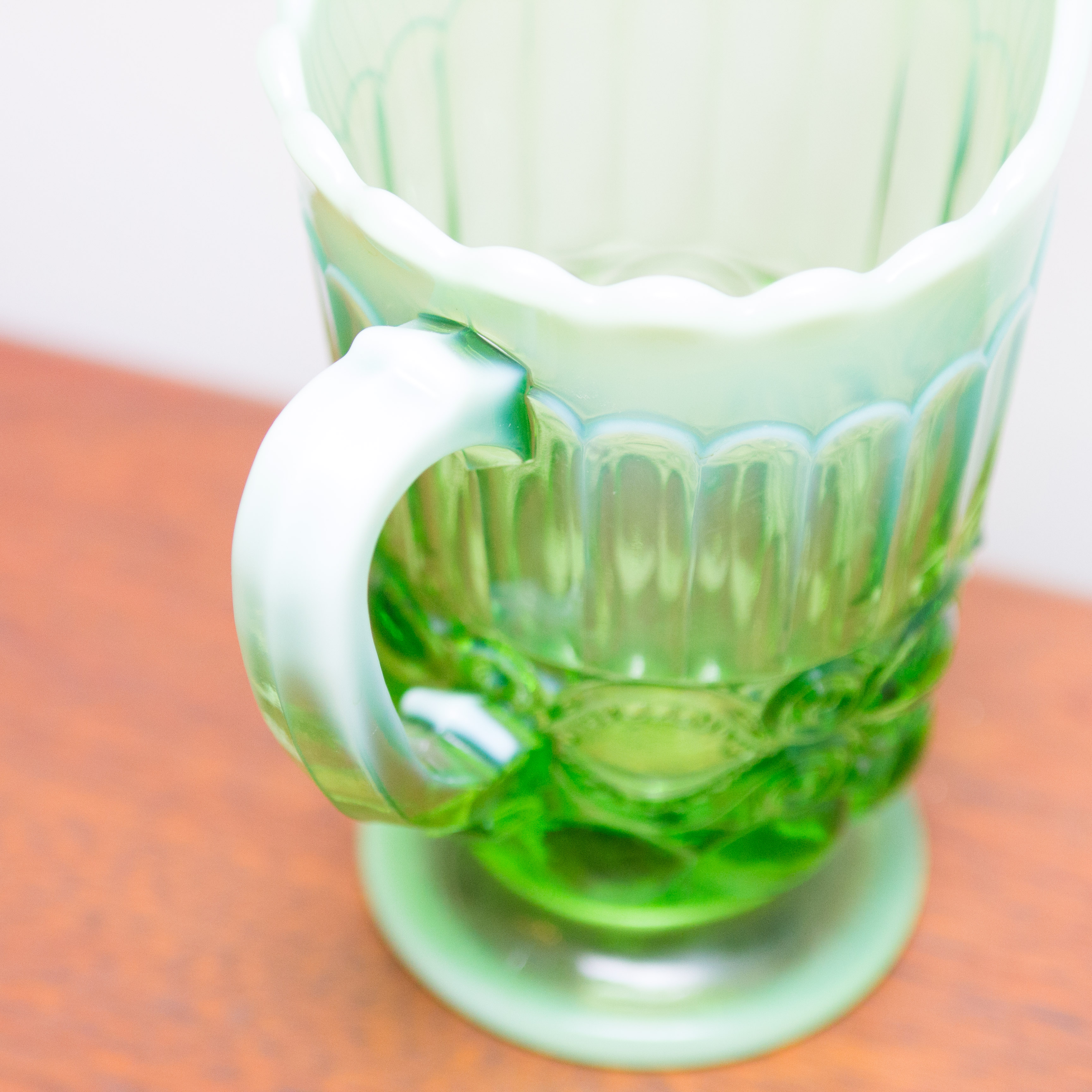 Vintage "Eye Winker" Opalescent Glass Pitcher | EBTH