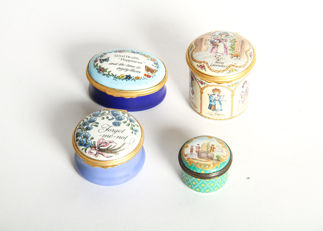 Four Halcyon Day Enamels Trinket Boxes | EBTH
