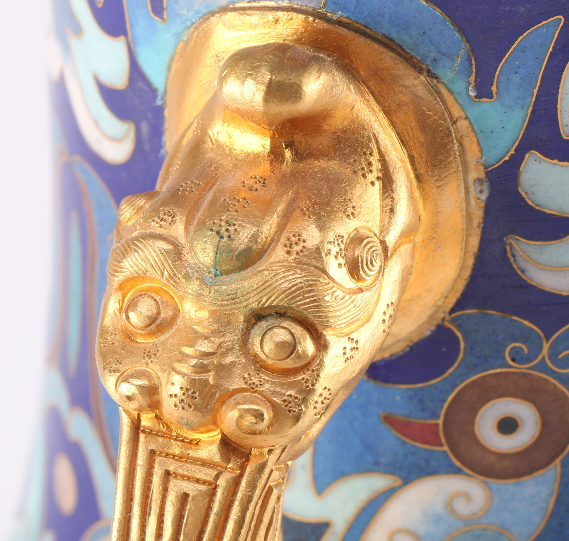 Chinese Enameled Vase with Taotie Designs | EBTH