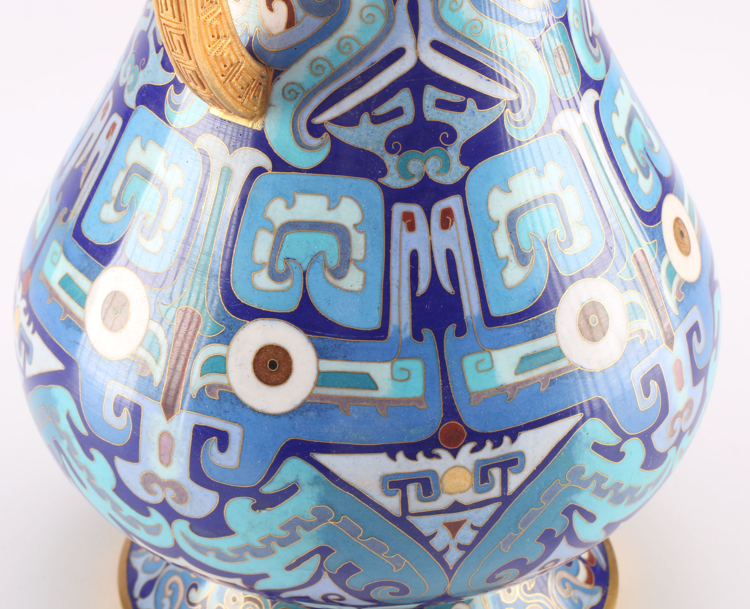 Chinese Enameled Vase with Taotie Designs | EBTH