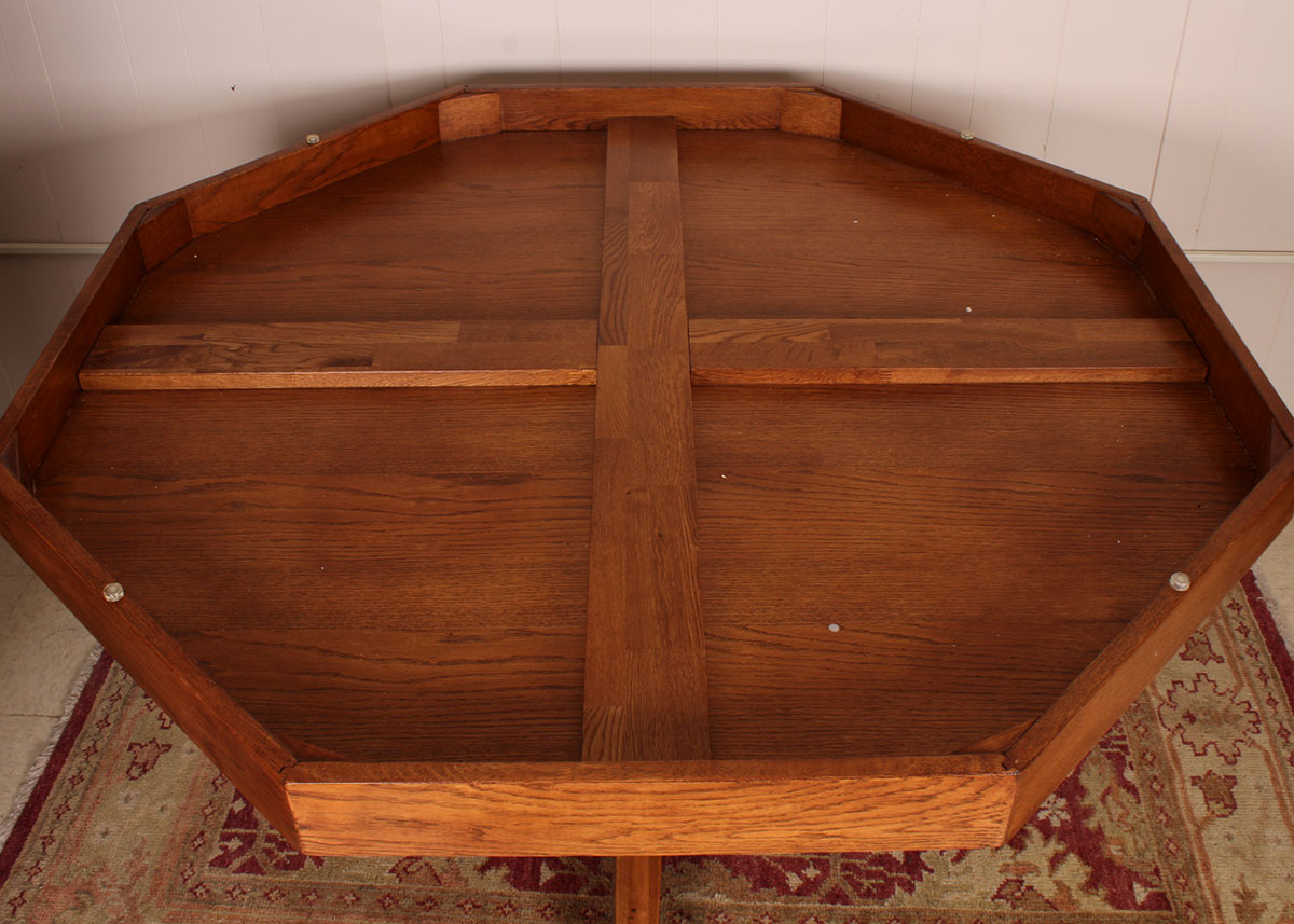 Octagonal Oak Game Table with Reversible Top | EBTH