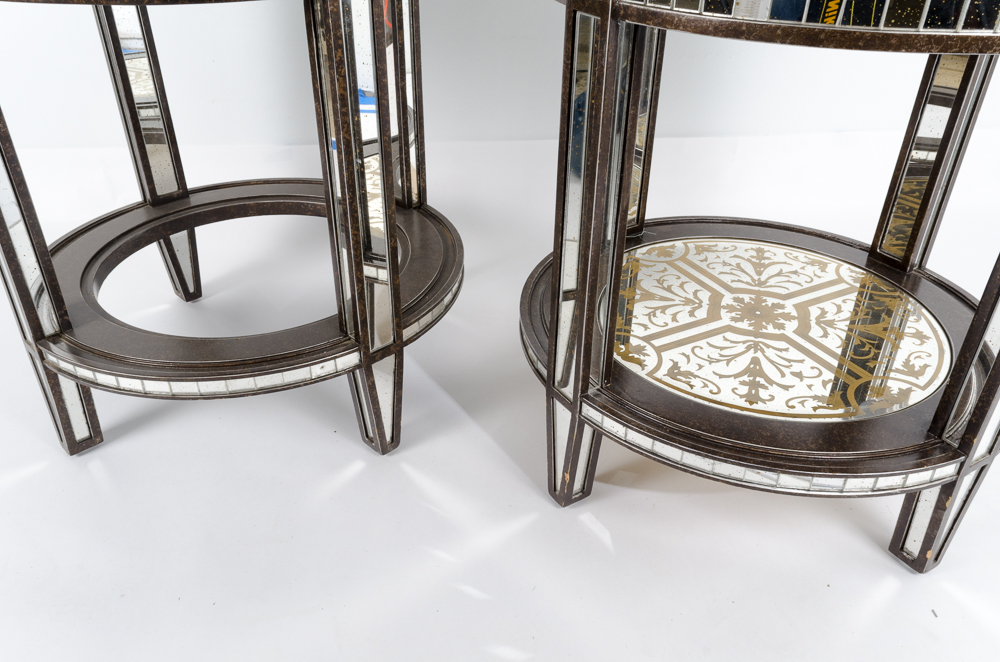 Mirrored Round Side Tables | EBTH