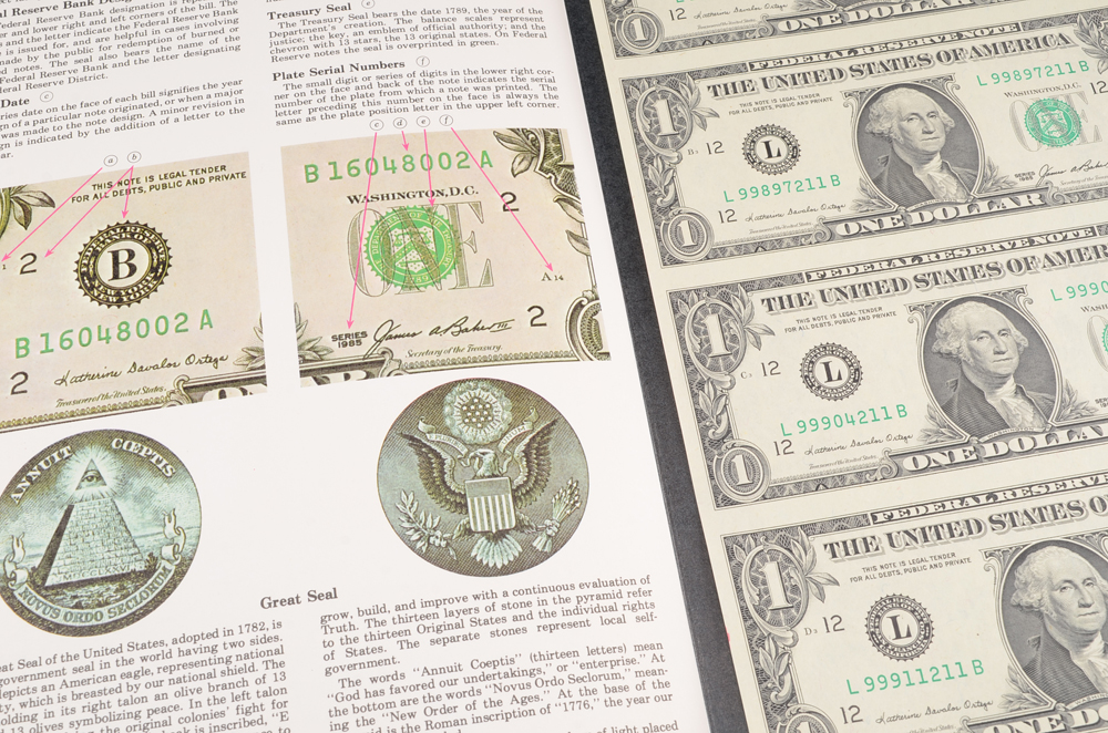 U.S. Mint Uncut One Dollar Bill Sheet | EBTH