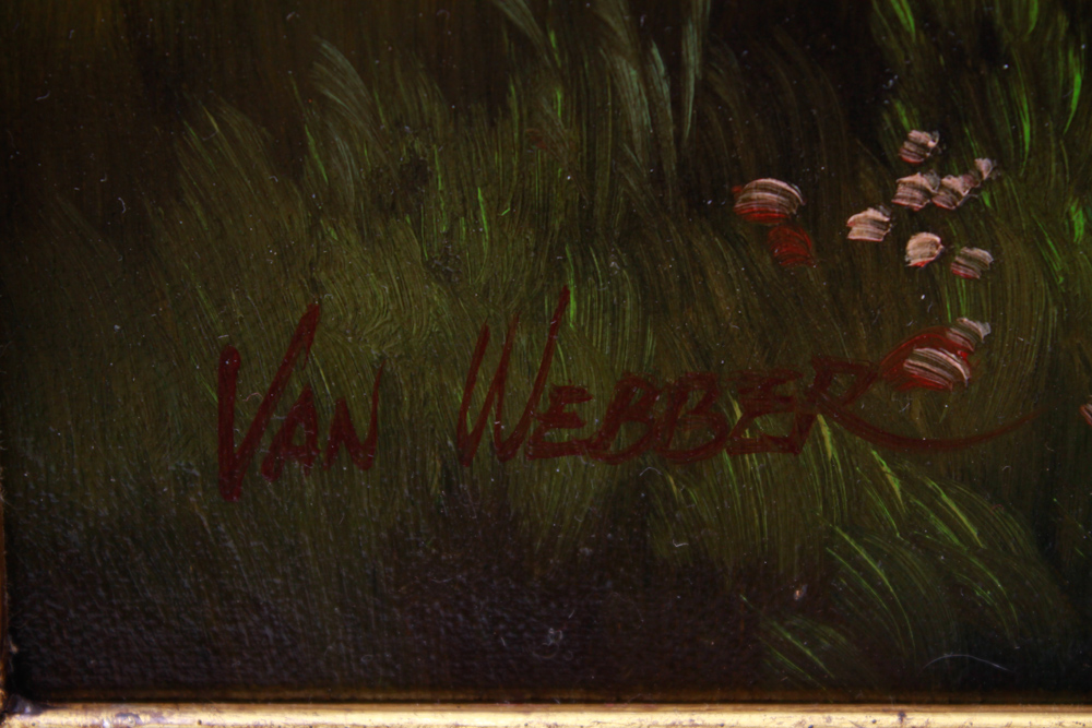 Signed Van Webber Oil Painting of St. Bernard | EBTH