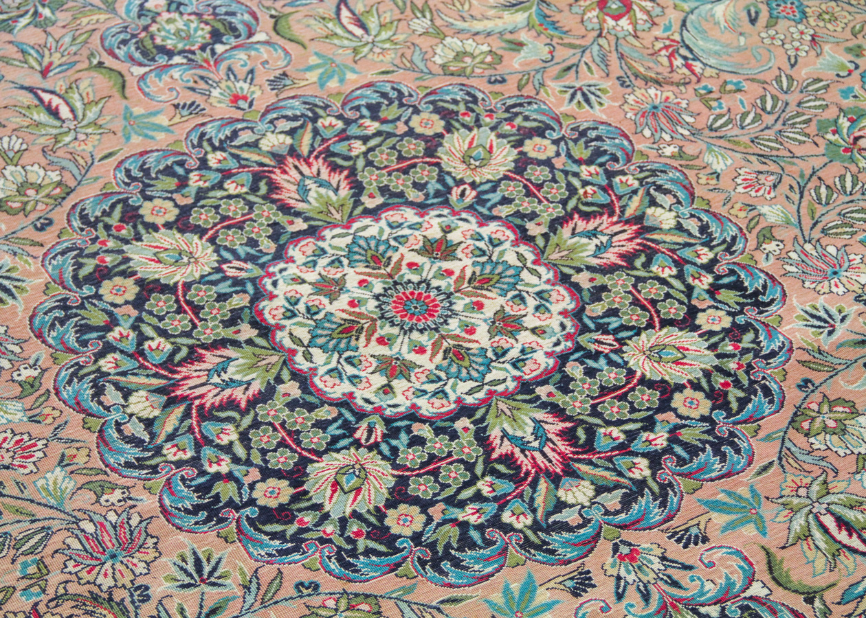 Handwoven Circular Kashmir-Style Floral Area Rug | EBTH