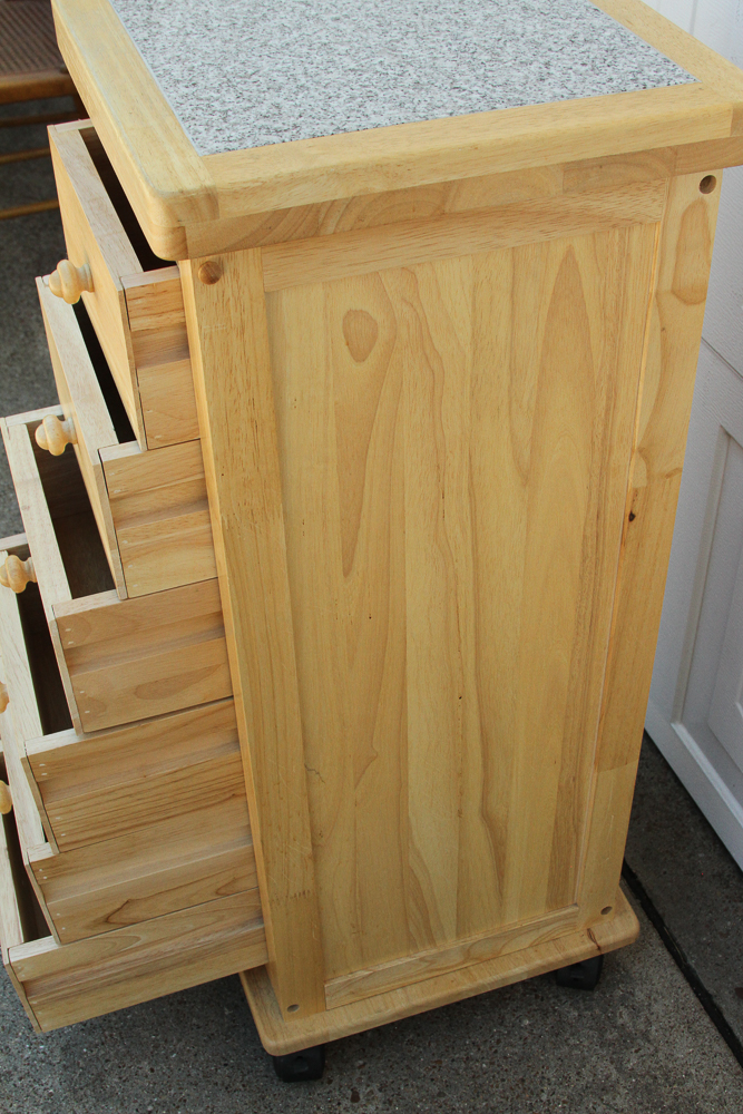 Rolling Wooden Storage Cart | EBTH