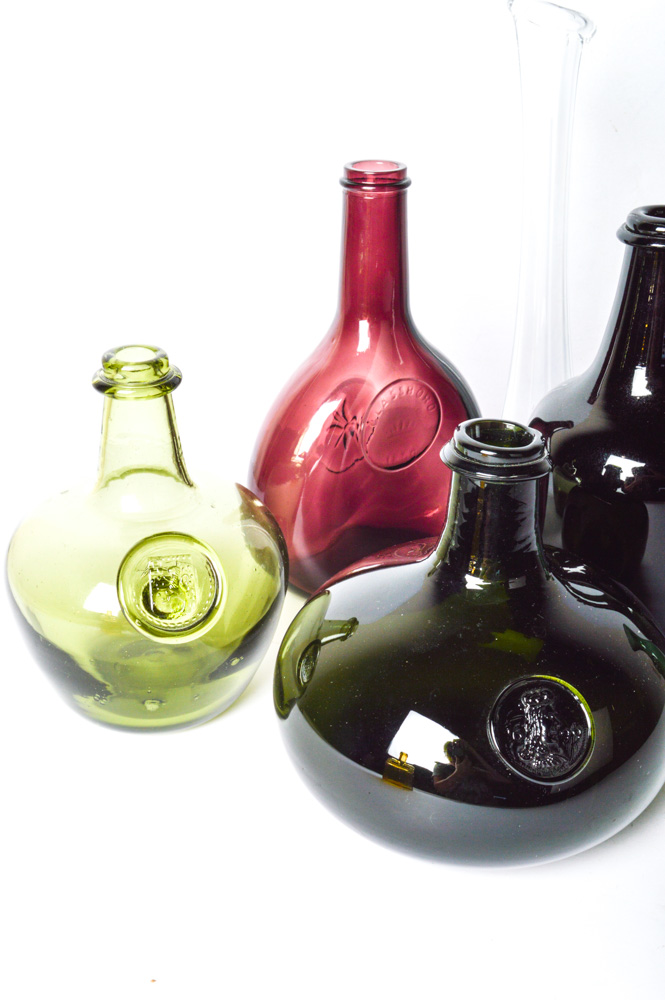 Assortment of Vintage Colored Glass Bottles | EBTH