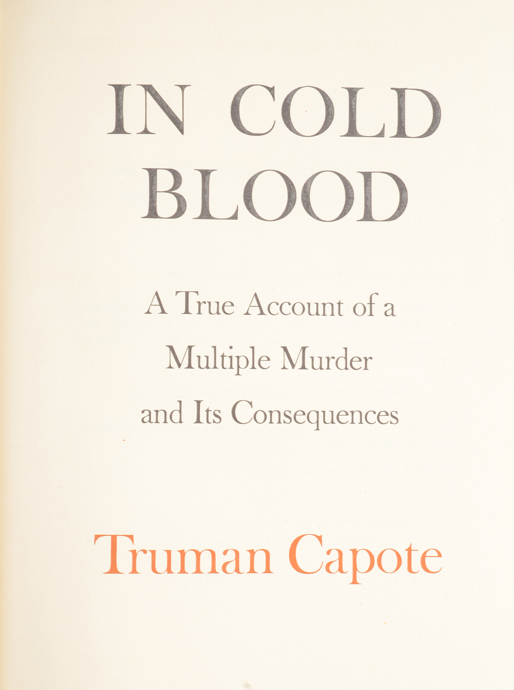 Truman Capote "In Cold Blood" First Edition | EBTH