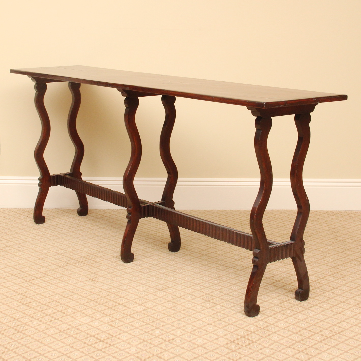 Distressed Top and Harp Leg Console Table | EBTH