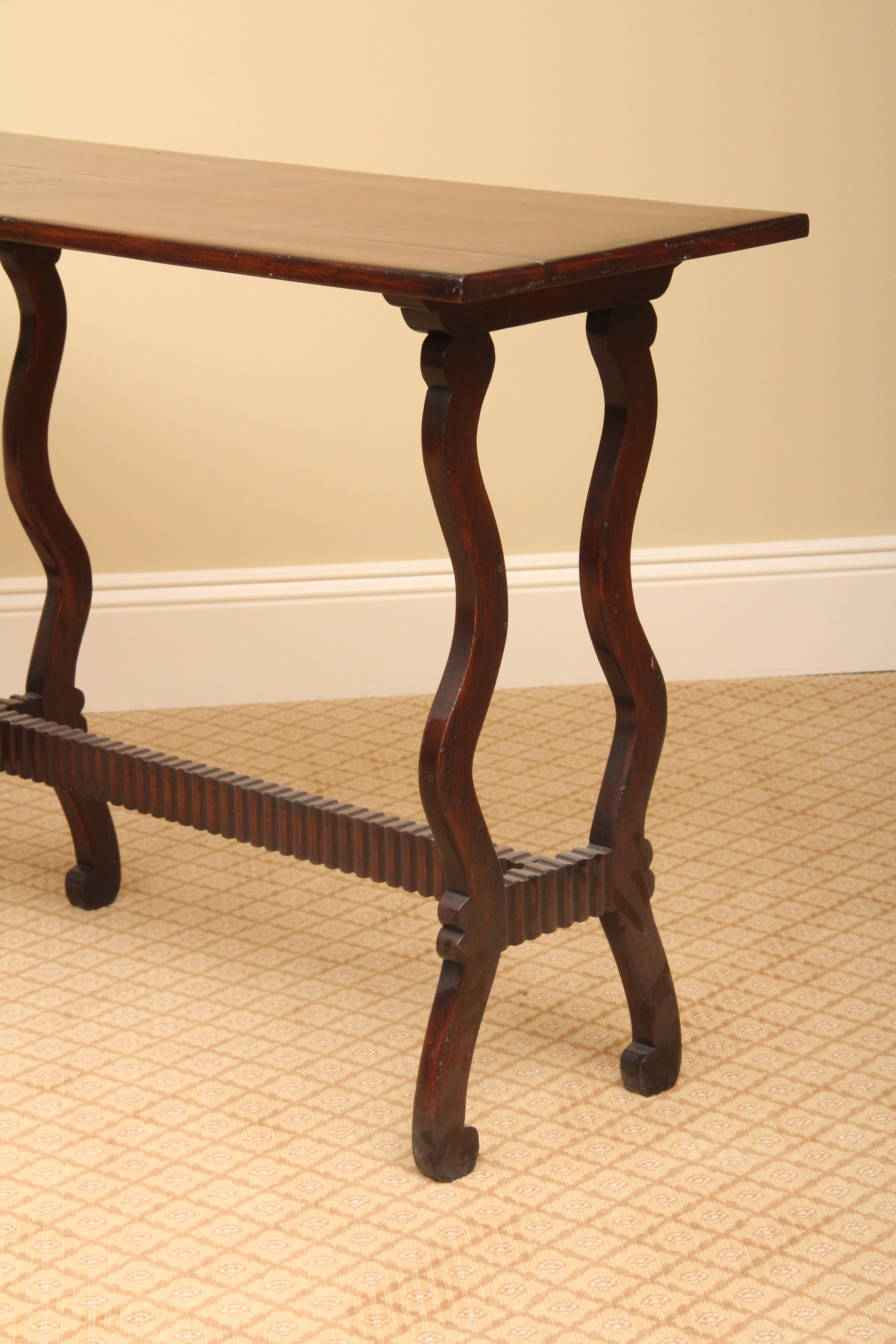 Distressed Top and Harp Leg Console Table | EBTH