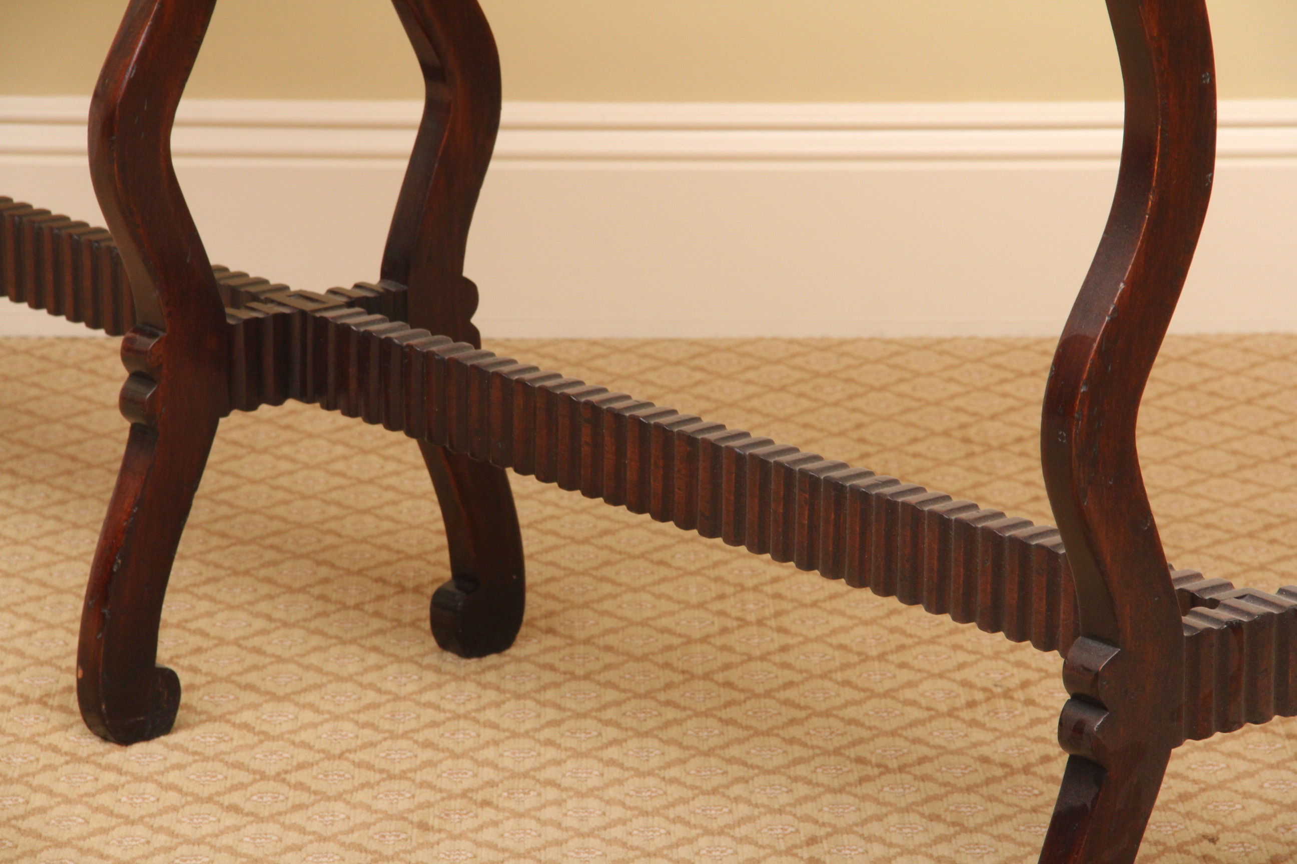 Distressed Top and Harp Leg Console Table | EBTH