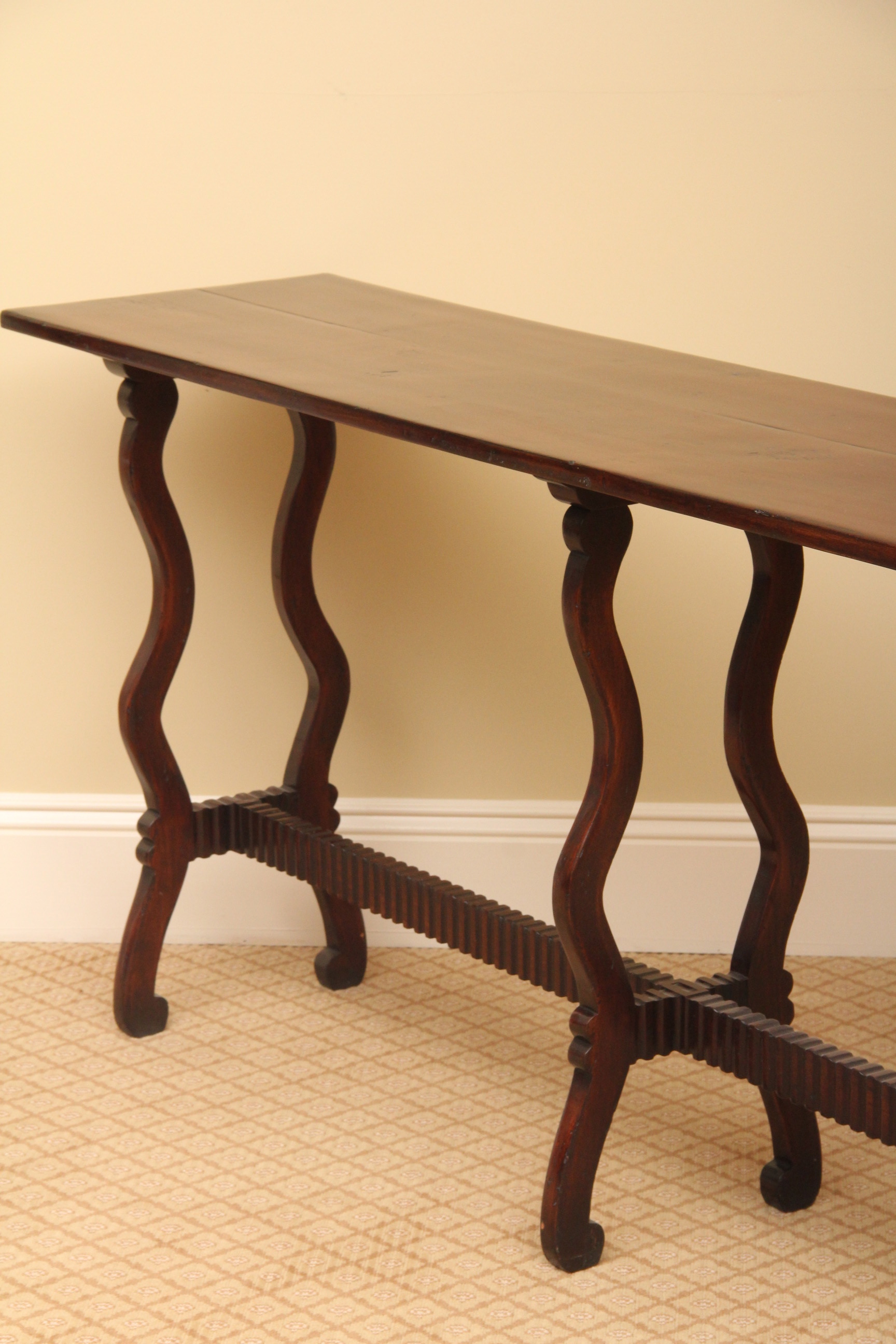 Distressed Top and Harp Leg Console Table | EBTH