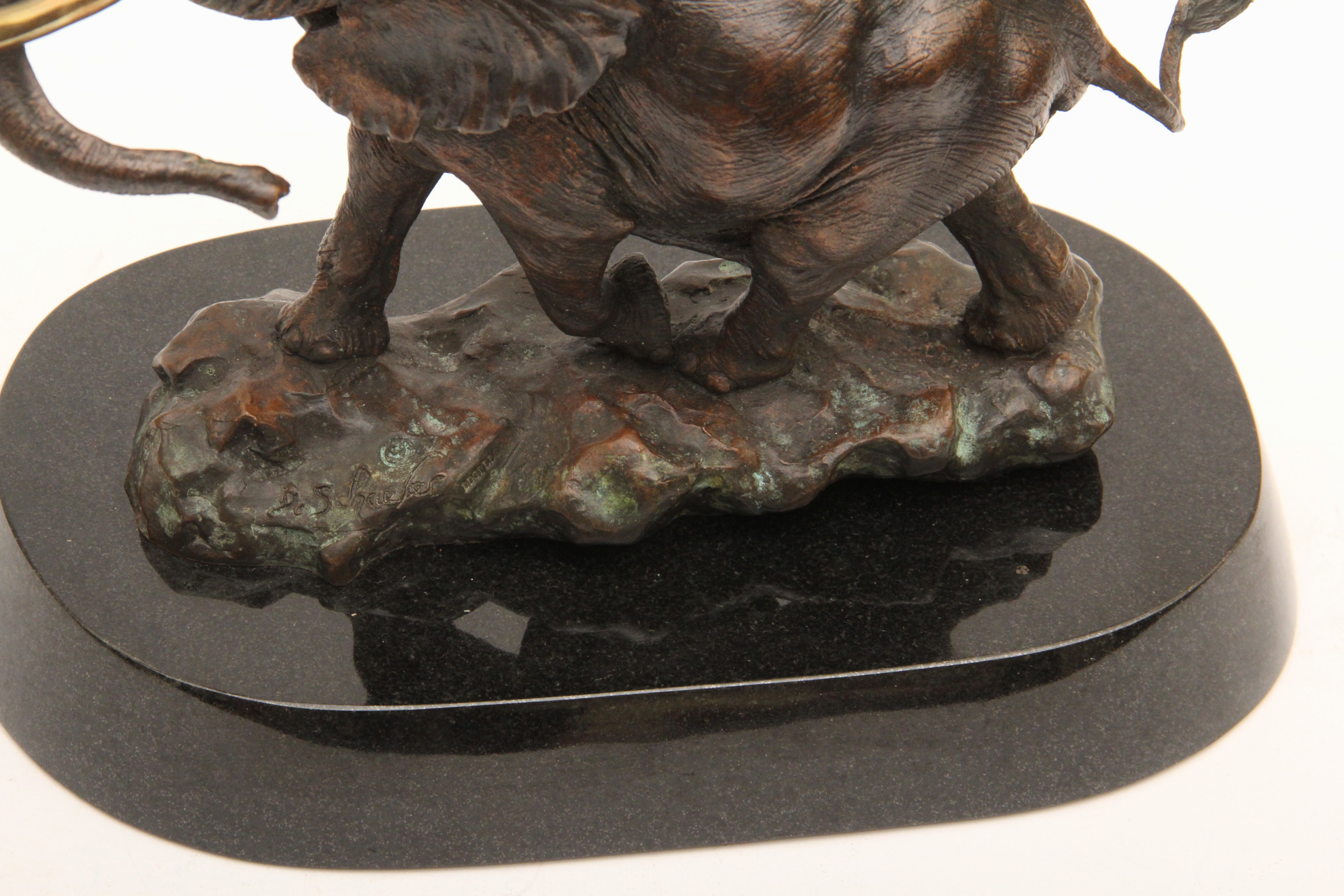 David Schaefer Cast Bronze African Elephant Statue | EBTH