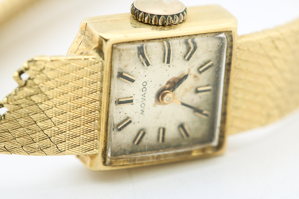 18K Yellow Gold Movado Watch for Scrap | EBTH