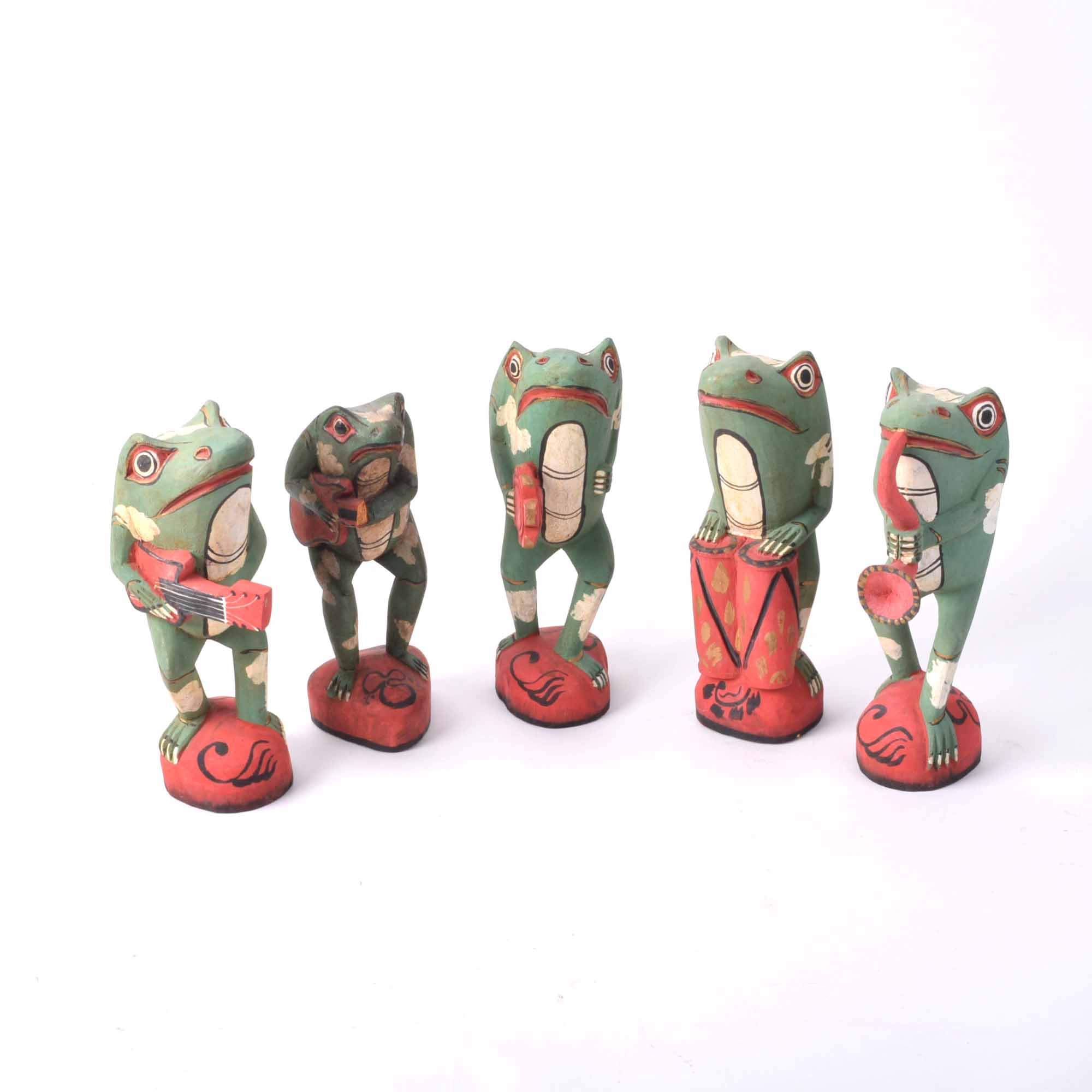 Folk Art Frogs Playing Instruments | EBTH