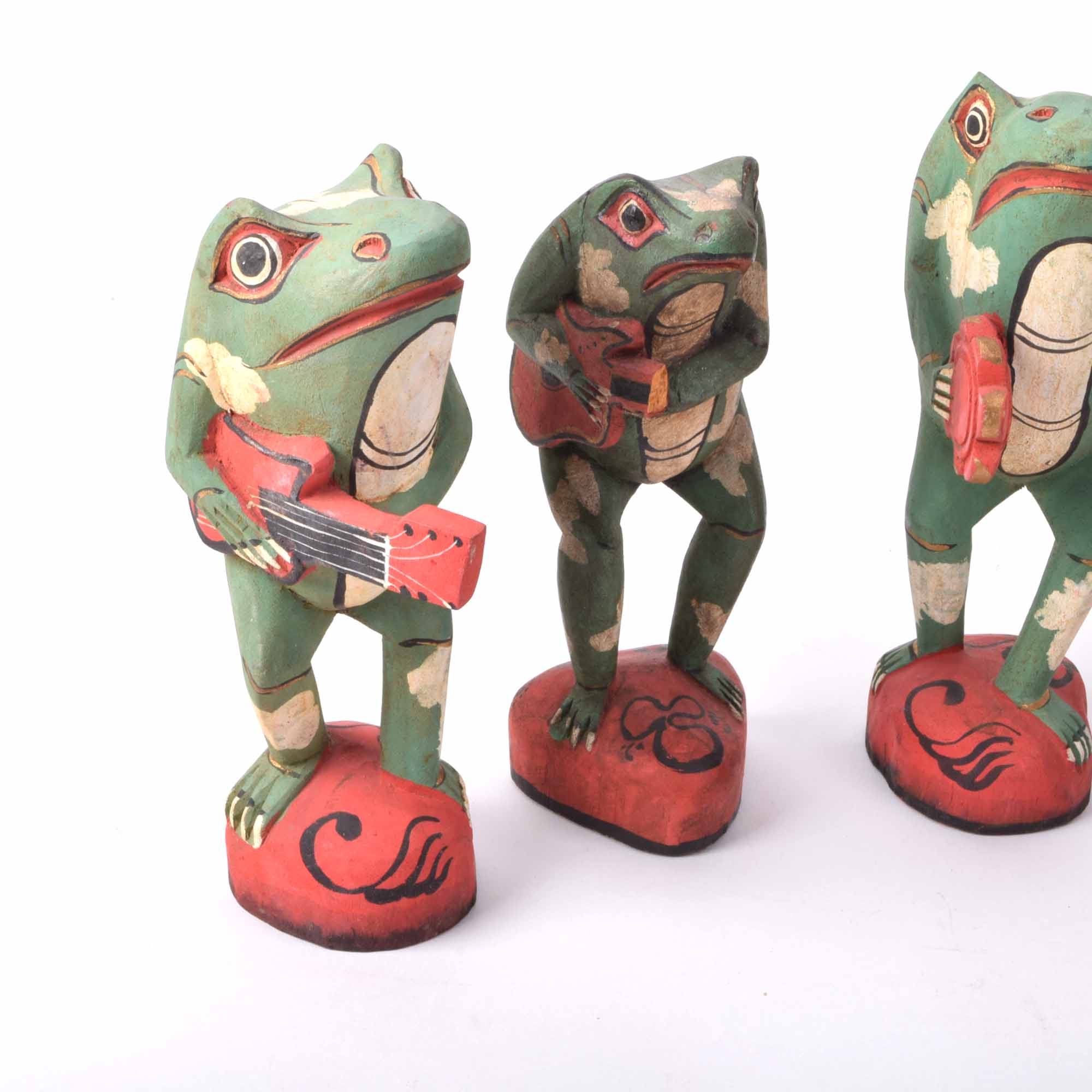 Folk Art Frogs Playing Instruments | EBTH