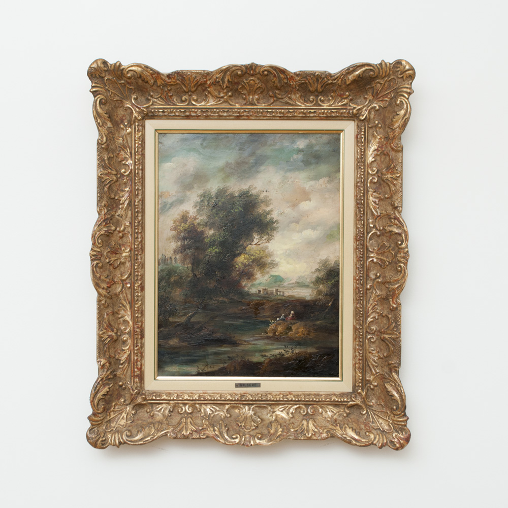 Antique Gilbert Signed Oil Painting on Canvas | EBTH