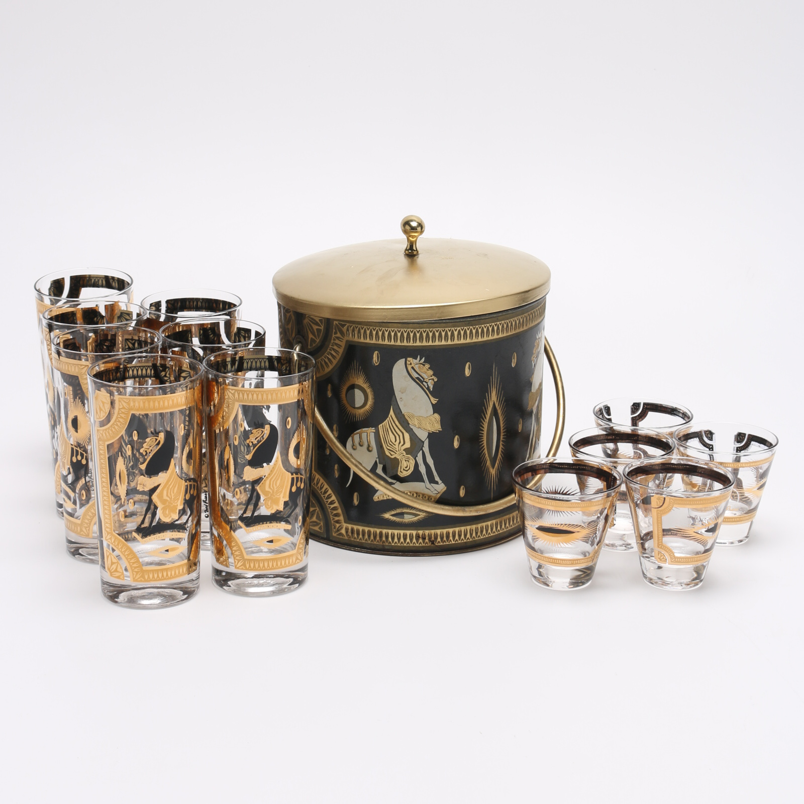 Mid-Century Fred Press "Trojan Horse" Barware Set | EBTH