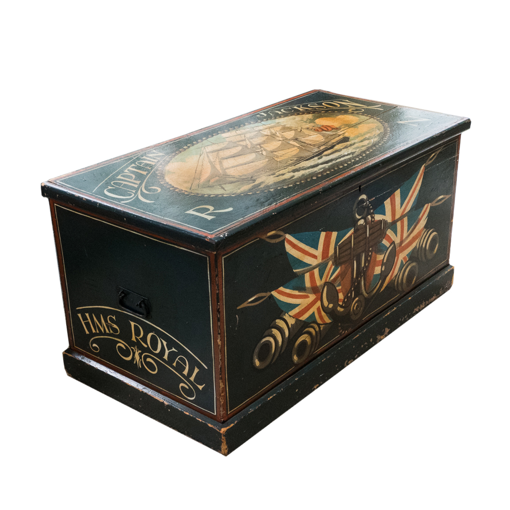 Hand-painted Nautical Trunk | EBTH