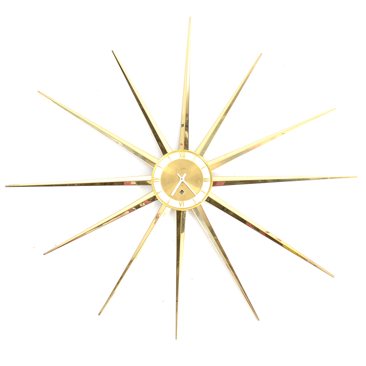 Roxhall Eight Day Brass Starburst Wall Clock | EBTH