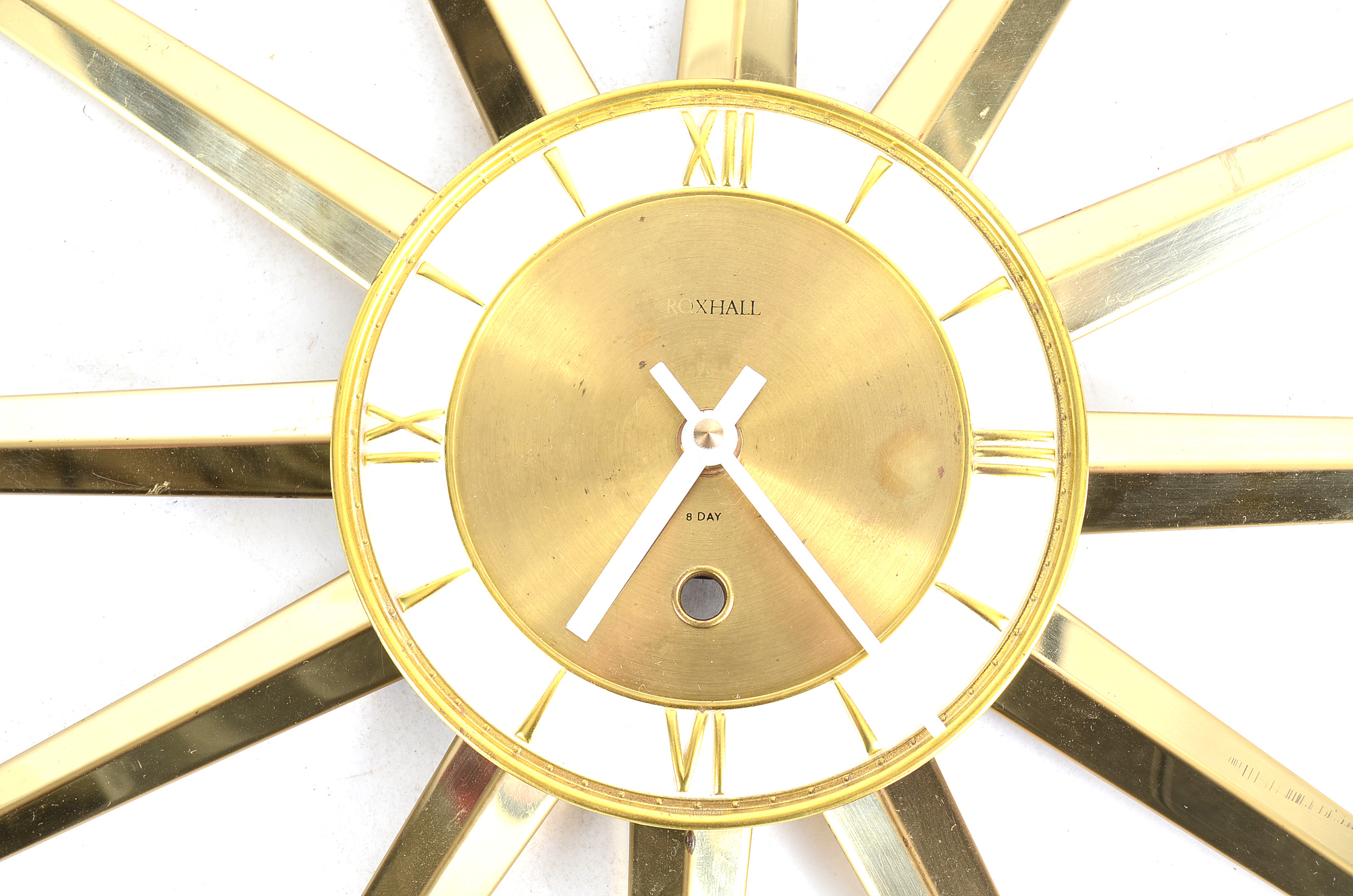 Roxhall Eight Day Brass Starburst Wall Clock | EBTH