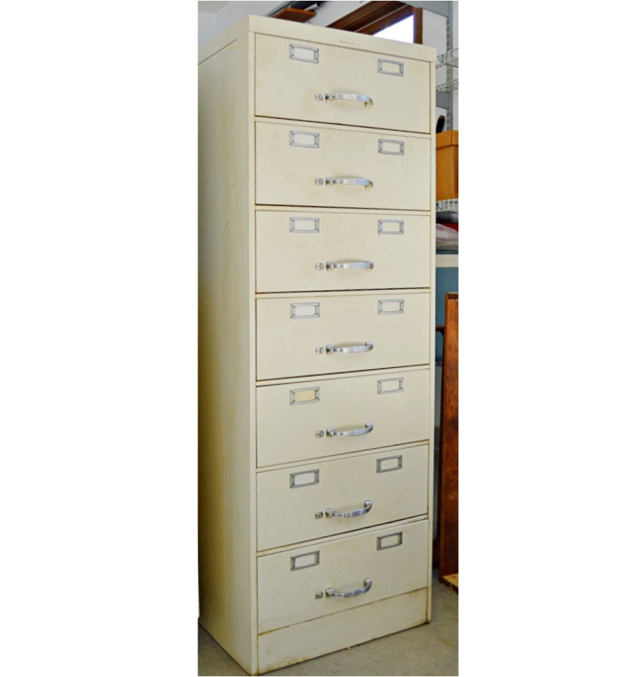 Seven-Drawer Metal Card File Cabinet | EBTH