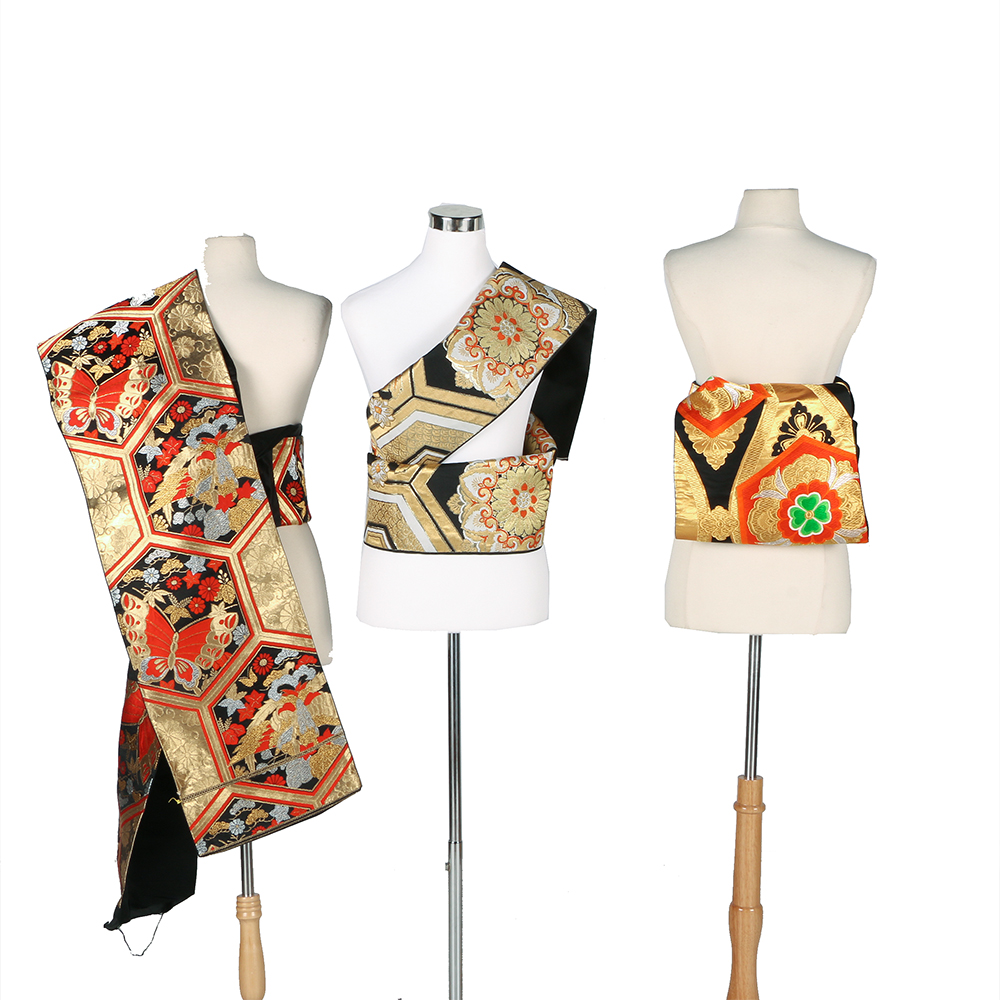 Three Japanese Obis with Metallic Threads | EBTH