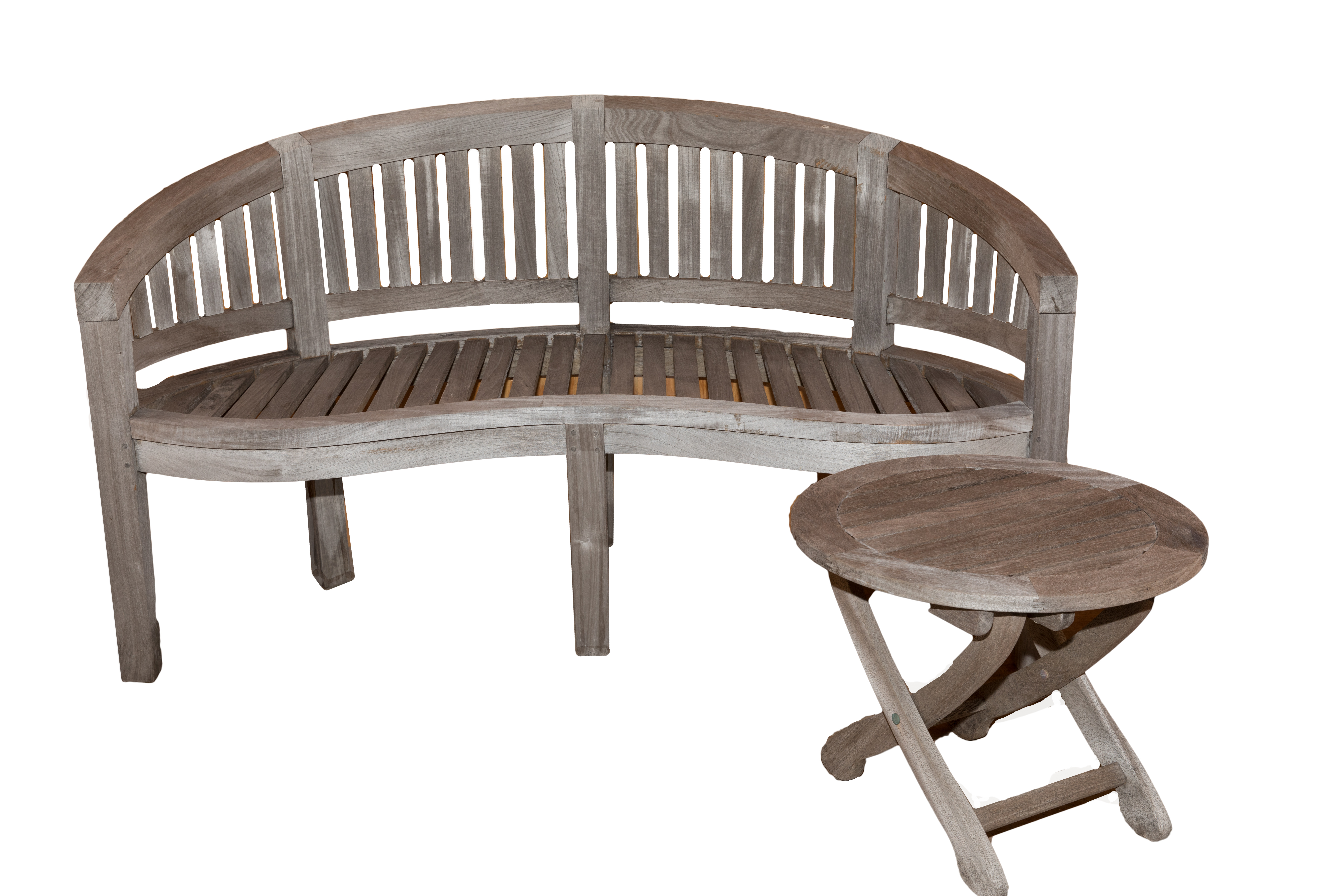 Contemporary Outdoor Bench with Side Table | EBTH