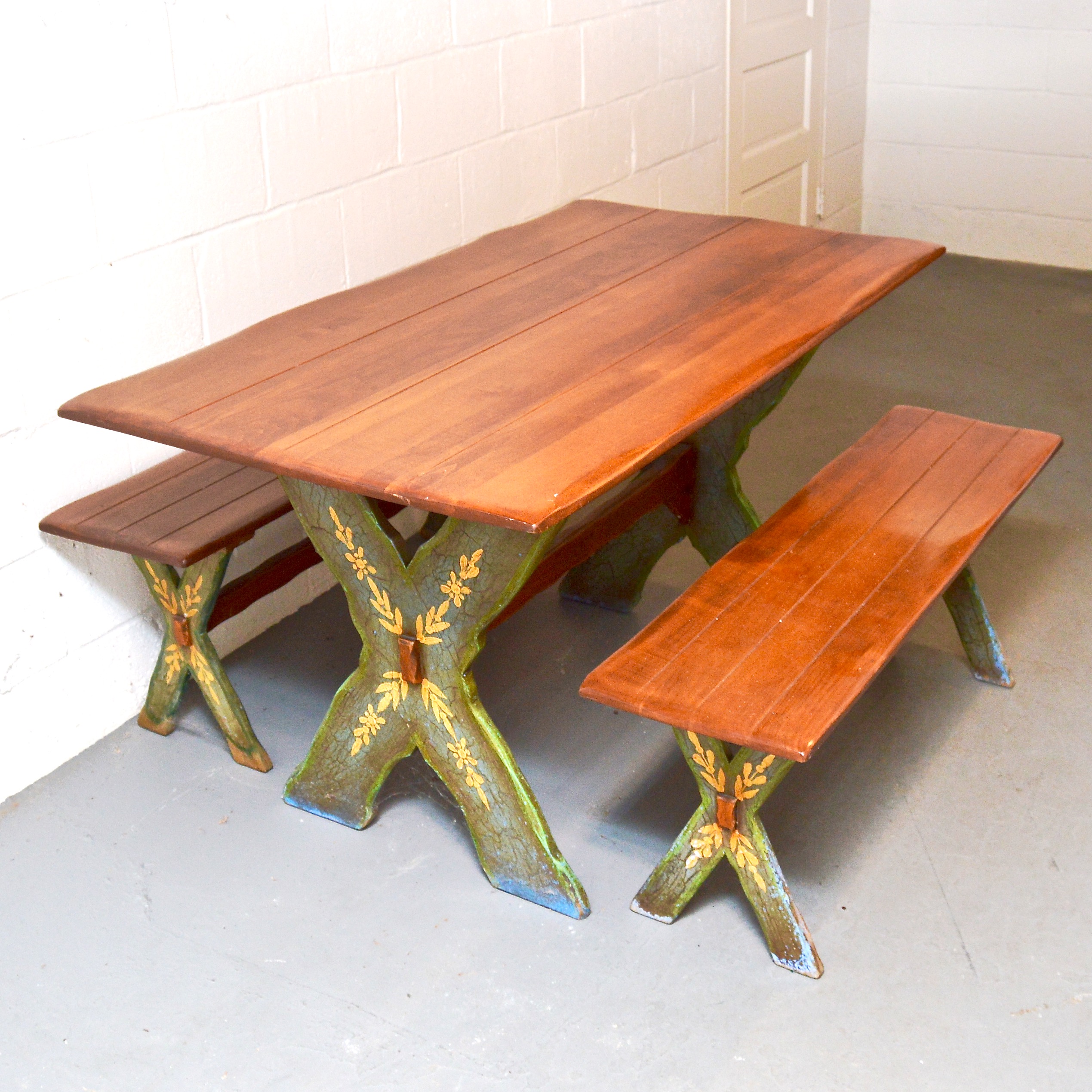Wood Dining Table with Side Benches | EBTH