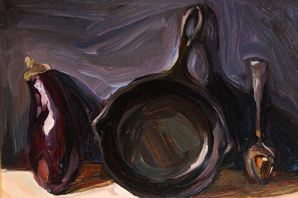 Nancy Switzer 'Portrait of a Skillet' Oil Painting on Canvas Panel | EBTH