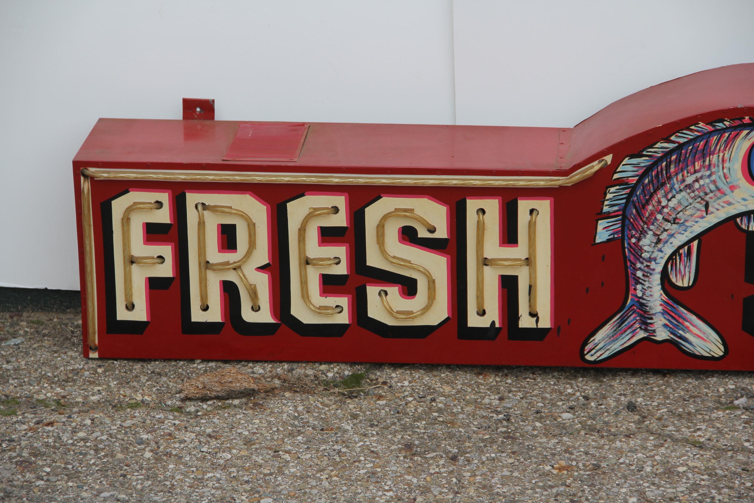 Vintage Oversize Fresh Seafood Sign | EBTH