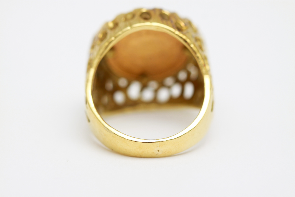 18K Gold Mexican 2 Peso Ring | EBTH