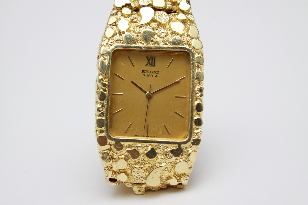 Seiko 14K Gold Nugget Men's Wristwatch | EBTH