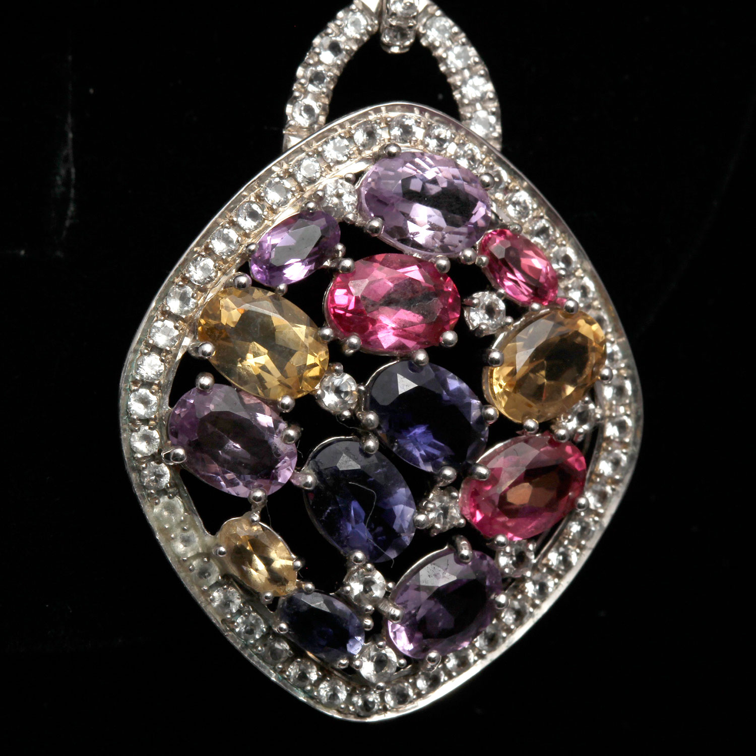 Sterling Silver Multi Color Gemstone White Topaz Earrings | EBTH