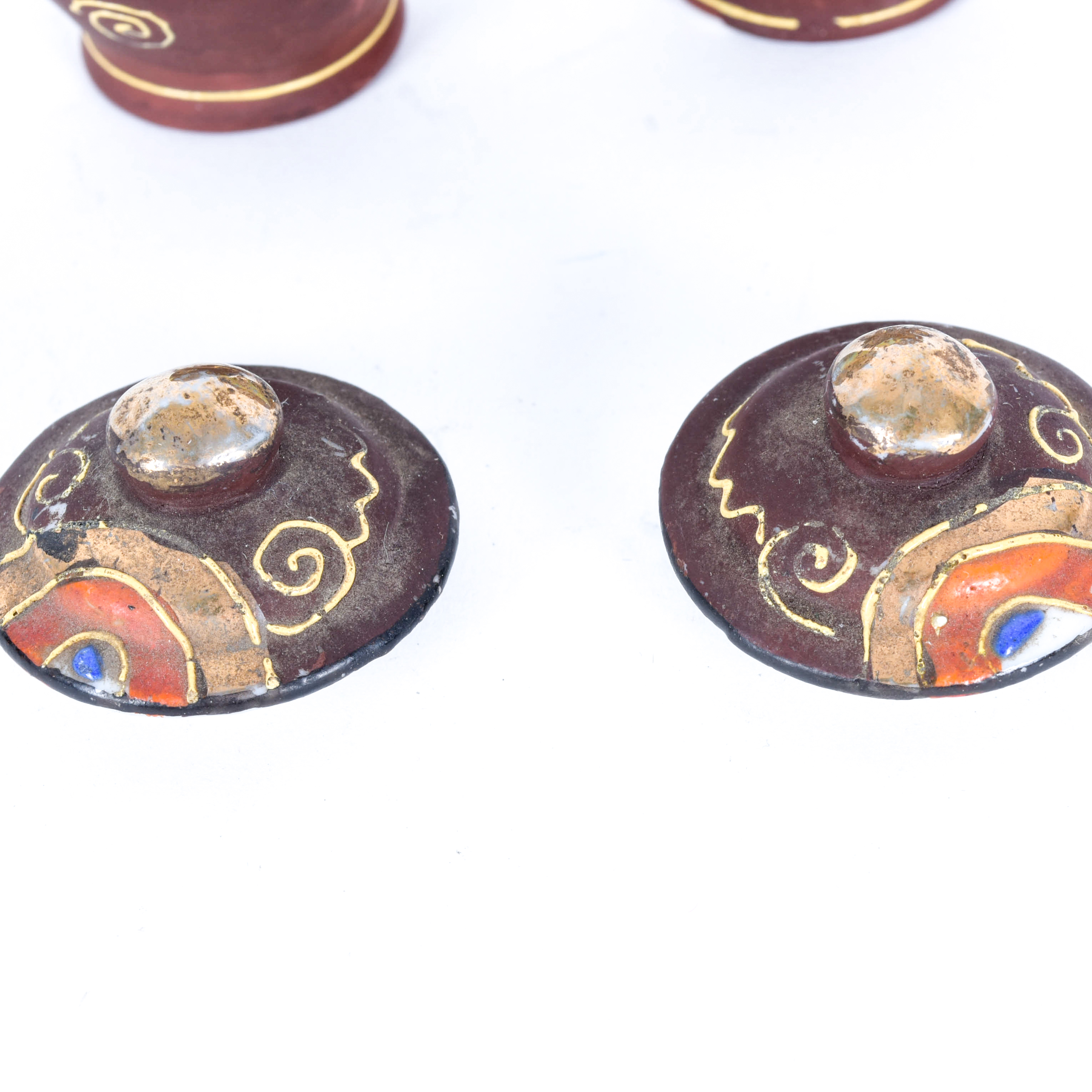 Three Hand-Painted Japanese Pots with Lids | EBTH