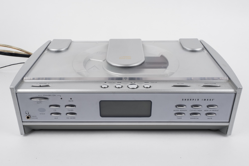 Sharper Image CD Player and Silver Tone Speakers | EBTH