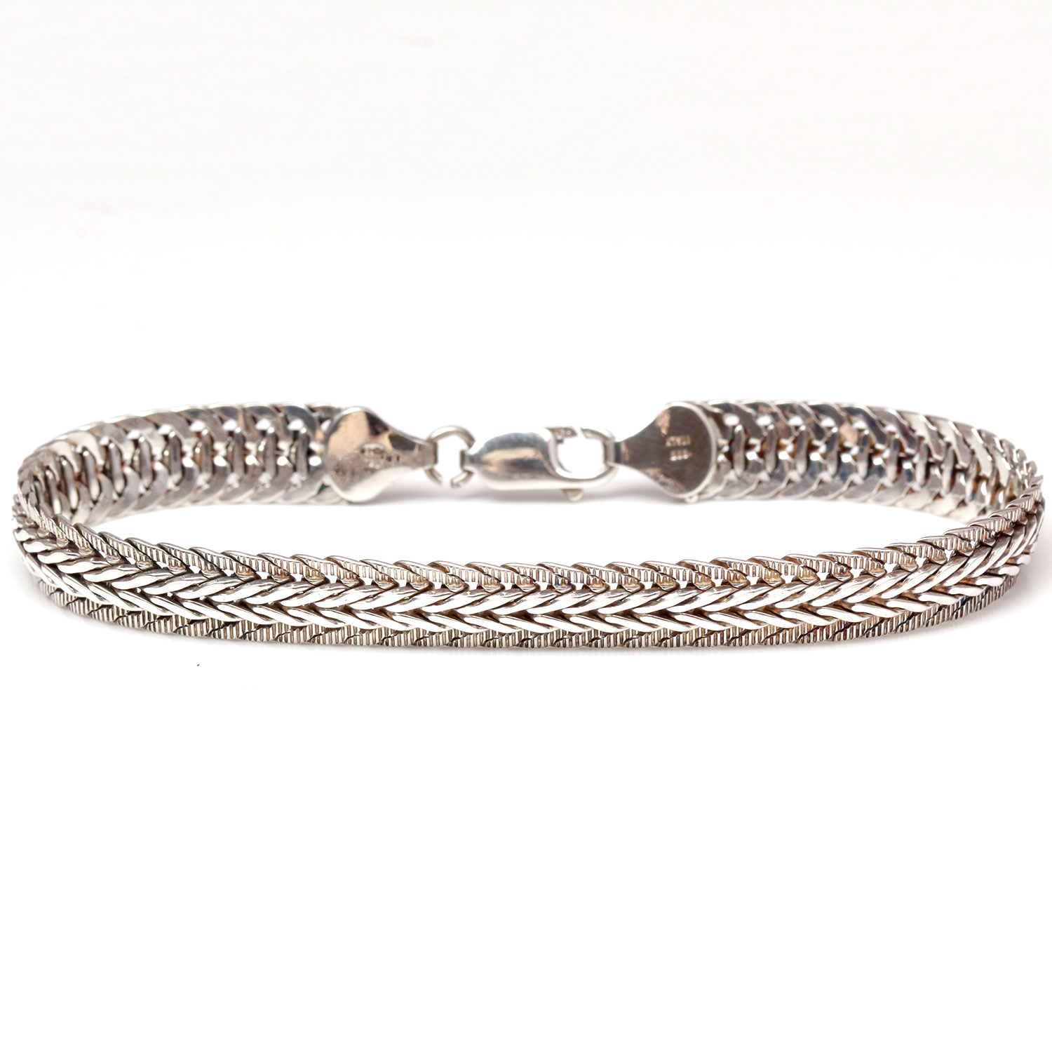 Sterling Silver Foxtail Bracelet Ebth