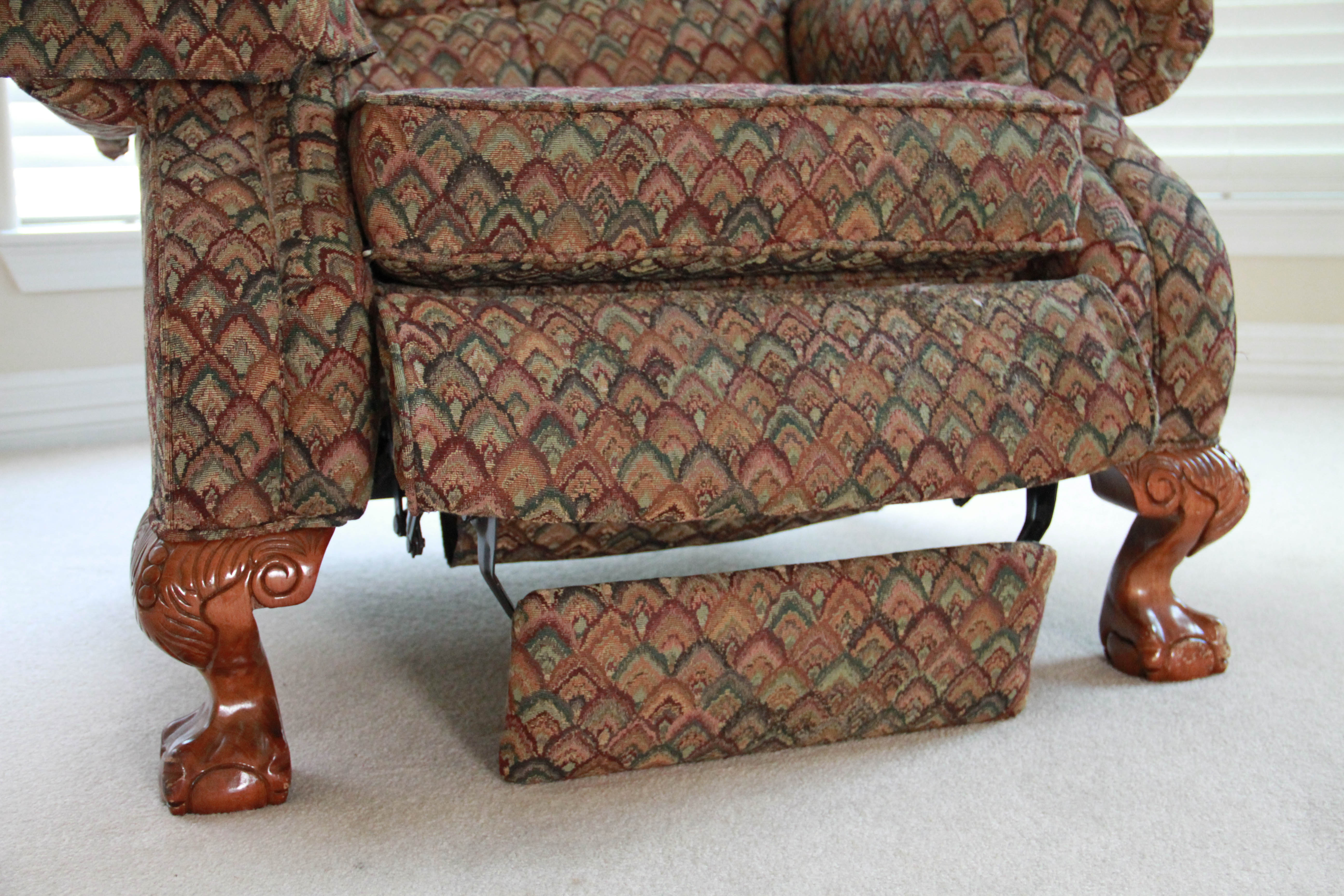 Lane Upholstered Wingback Recliner | EBTH